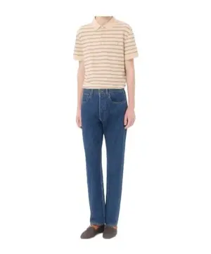 Valentino Garavani Vgold Striped Short-sleeve Polo Shirt - Blue