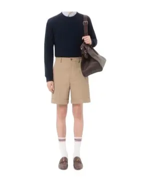 Valentino Garavani Cotton Gabardine Bermuda Shorts With Turn-up And Vlogo Embroidery - Black