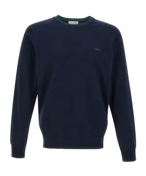 Lacoste Logo Patch Crewneck Knitted Jumper - Black