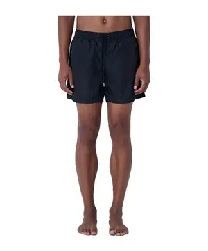 Moncler Logo Patch Drawstring Swim Shorts - Black