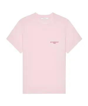 Givenchy Slim T-shirt In Cotton With Paris Embroidery - Light Pink