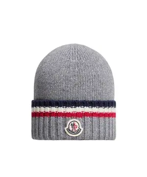 Moncler Wool Cashmere Beanie - Grey