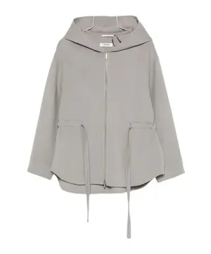Max Mara Long-sleeved Hooded Casual Jacket - Gray