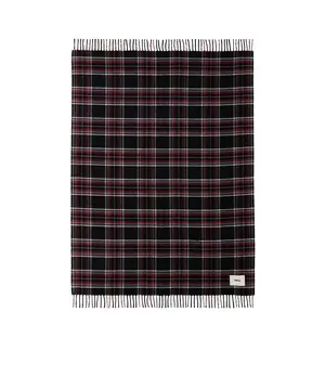 TEKLA Rectangular Wool Flannel Blanket - Black