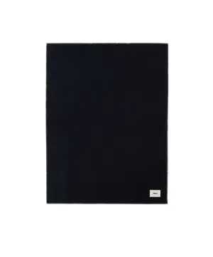 TEKLA Rectangular Wool Flannel Blanket - Black