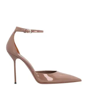 Paris Texas 105mm Lidia Ankle-strap Patent-leather Pumps - Brown