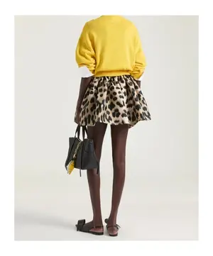 Givenchy Mini Pleated Skirt In Leopard Jacquard