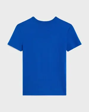 Celine Ribbed Cotton Jersey T-shirt With Logo
