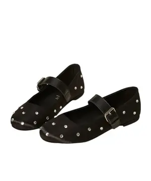 TWINSET Embellished Ballet Flats With Buckle Detail