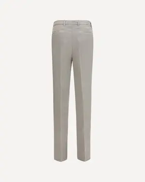 Brunello Cucinelli Garment-dyed Linen Gabardine Trousers With Pleat - Grey