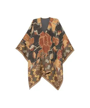 PIERRE-LOUIS MASCIA Pancake Abstract-pattern Blanket-stitch Cape