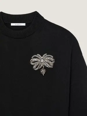Givenchy Wool And Cotton Sweater With Embroidered Bow