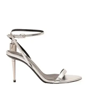 TOM FORD Pointed-toe High-heeled Sandals With Ankle Strap And Buckle Detail - Silver