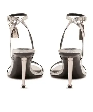 TOM FORD Pointed-toe High-heeled Sandals With Ankle Strap And Buckle Detail - Silver