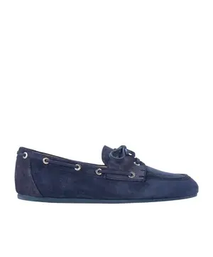 STUART WEITZMAN Navy Suede Boat Shoes