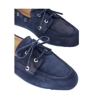 STUART WEITZMAN Navy Suede Boat Shoes