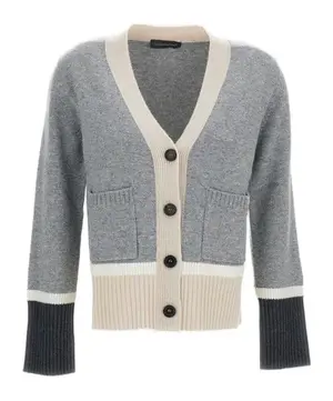 Lorena Antoniazzi V-neck Knitted Cardigan - Grey