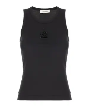 LANVIN Crew-neck Tank Top - Black