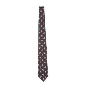 Kiton Paisley Tie - Brown