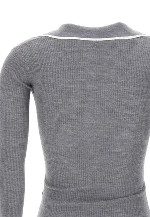 Elisabetta Franchi Ribbed Polo Top