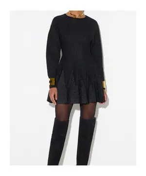 Elisabetta Franchi Pleated Hem Knitted Dress