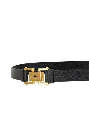 Elisabetta Franchi Pebbled Logo Buckle Belt