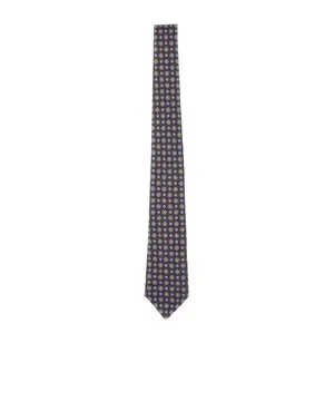 Kiton Micro Pattern Silk Tie - Black