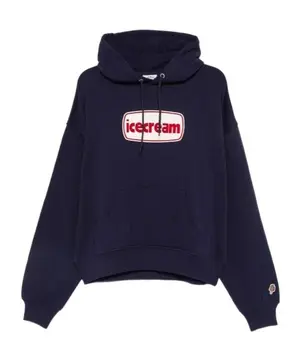 ICECREAM Logo-print Drawstring Hoodie - Navy