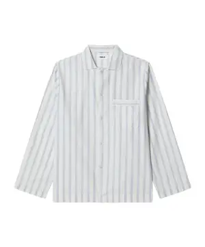 TEKLA Striped Pajama Shirt - White