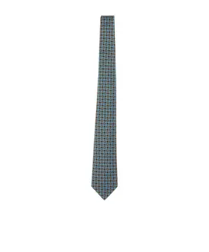 Kiton Micro Geometric Tie - Light Blue