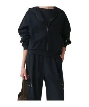 Fabiana Filippi Long Sleeve Zip-up Hooded Sweatshirt