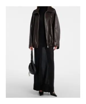 Nour Hammour Elisse Leather Bomber Jacket
