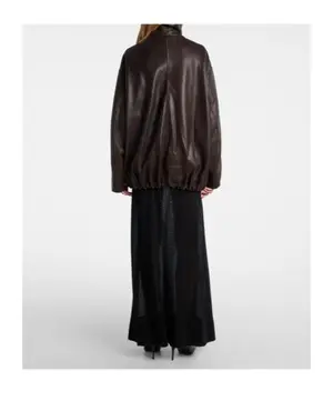 Nour Hammour Elisse Leather Bomber Jacket