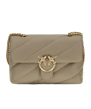 Pinko Love Classic Leather Shoulder Bag