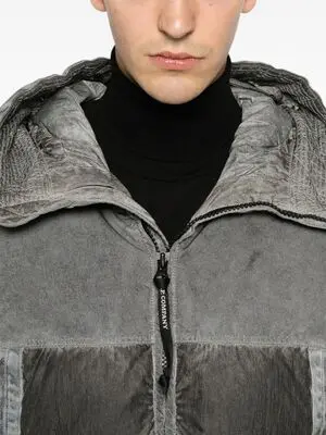 C.P. COMPANY Hooded Padded Jacket With Crinkled Finish
