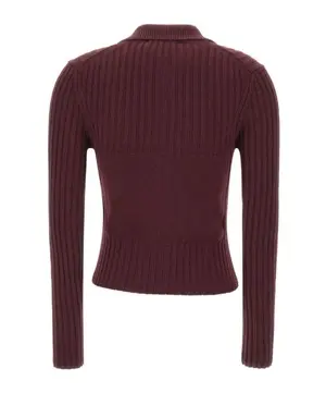 Victoria Beckham Ribbed Zip-up Cardigan