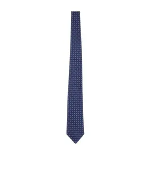 Kiton Micro Geometric Tie - Blue