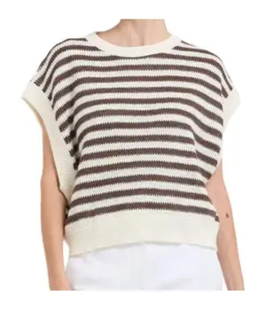 Brunello Cucinelli Striped Crew Neck Knit Top