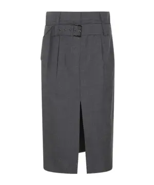 Brunello Cucinelli Belted Skirt - Grey