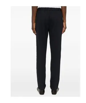 Fabiana Filippi Elastic Waist Trousers With Side Stripes - Black