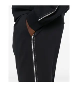 Fabiana Filippi Elastic Waist Trousers With Side Stripes - Black