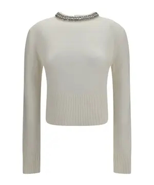 Pinko Neck Embellished Jumper - Gray