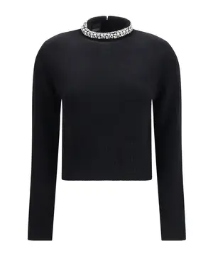 Pinko Neck Embellished Jumper - Black