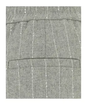 Brunello Cucinelli Monili Embellished Pinstripe Trousers - No