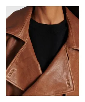 Nour Hammour Hatti Cropped Leather Biker Jacket