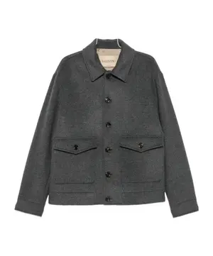 Valentino Garavani Valentino Button-Up Straight Hem Jacket Black