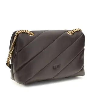 Pinko Love Classic Leather Shoulder Bag