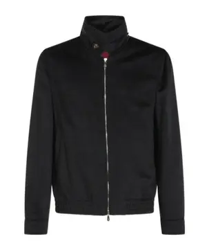 Brunello Cucinelli Zipper Beaver Cloth Bomber Jacket