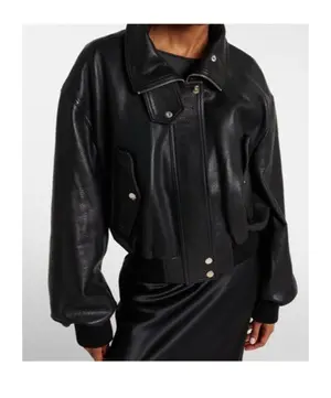 Nour Hammour Briar Leather Bomber Jacket