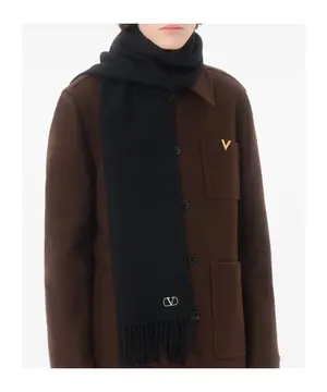 Valentino Garavani Wool Scarf With Vlogo Embroidery